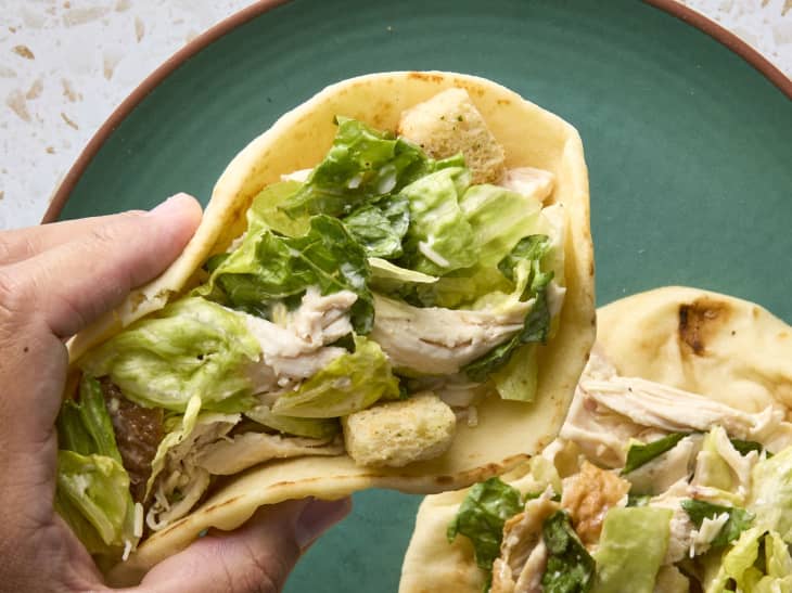3-Ingredient Costco Chicken Caesar Salad Wraps Recipe | The Kitchn