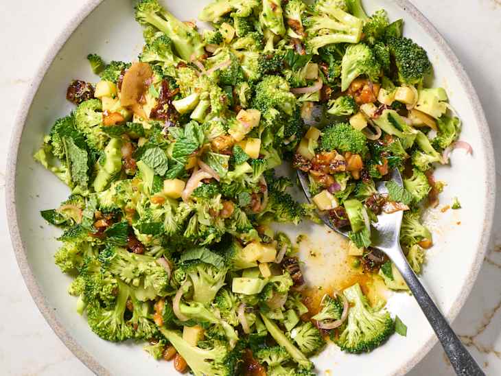 Chopped Broccoli Salad with Warm Honey Vinaigrette Recipe | The Kitchn