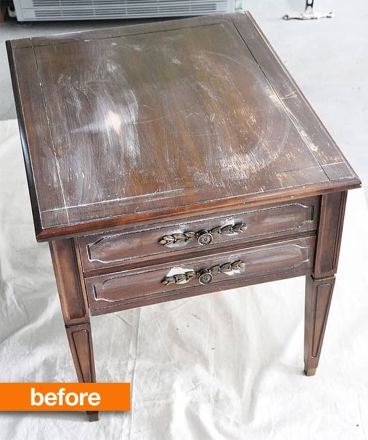 Before & After: What To Do With A Grimy Garage Sale Side Table ...