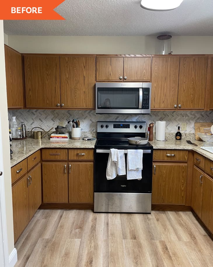 Before & After: A Designer Gives Her Own Dated Kitchen a Warm ...