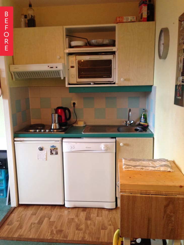 Before & After: A Small Swiss Kitchen Goes For The Gold | Apartment Therapy