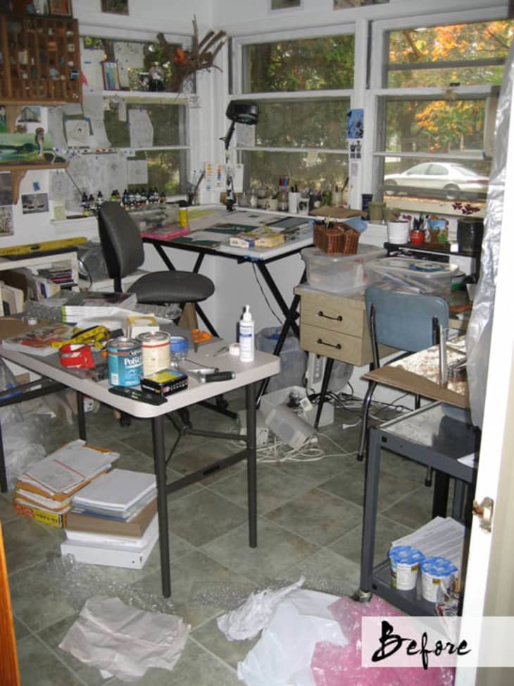 Before & After: A Cluttered to Clean Art Studio Overhaul | Apartment ...