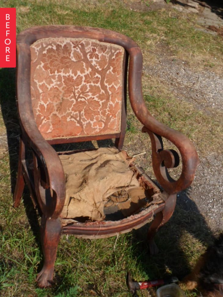 Before & After: 1940s Family Chair Gets Rescued | Apartment Therapy