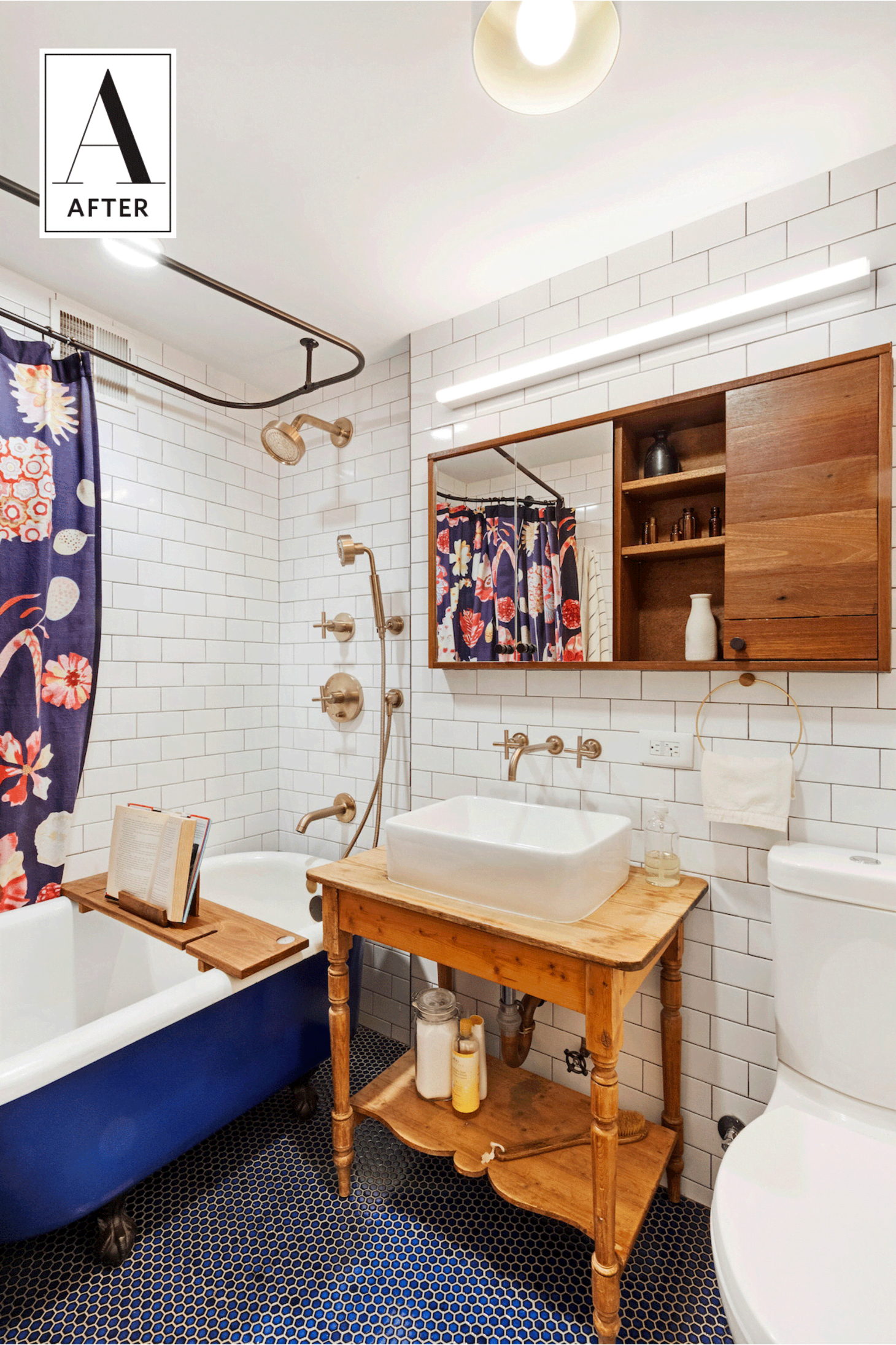 Before & After: An '80s Bathroom Remodel Mixes Old & New | Apartment ...
