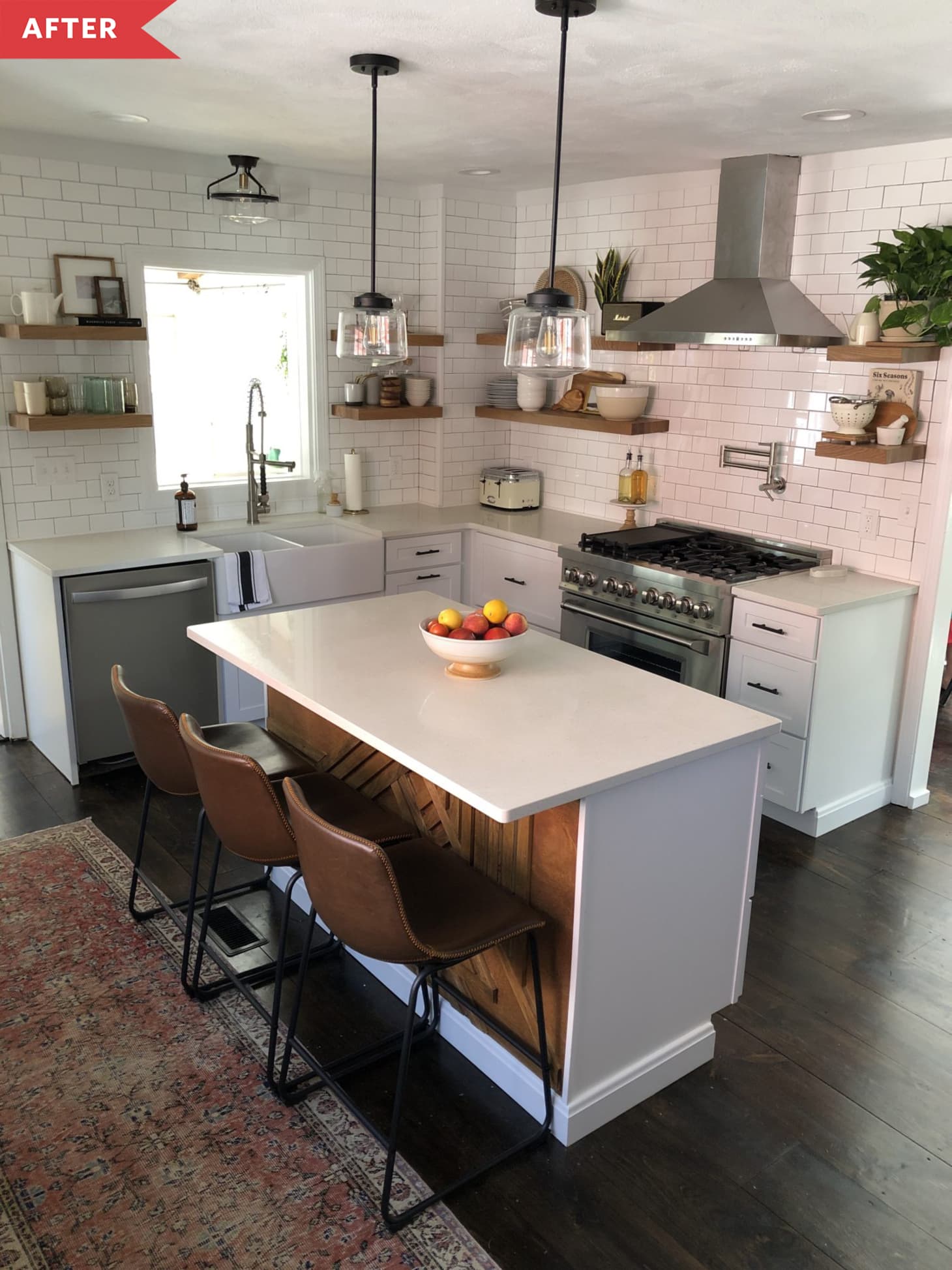 Before and After Kitchen Redo - Vintage White Kitchen Makeover ...