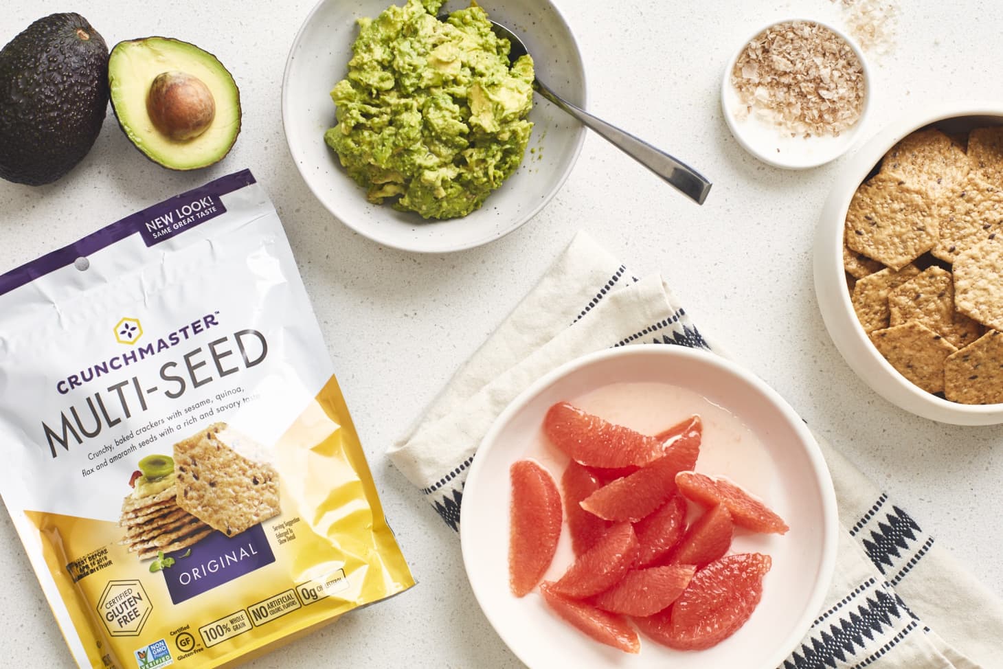 Crunchmaster Crackers Avocado and Grapefruit Pairing | Kitchn