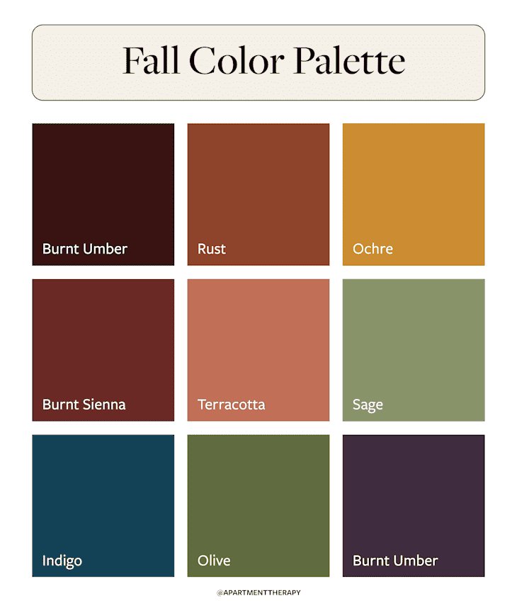 Fall Color Palettes: 9 Hues for Stylish Autumnal Interiors | Apartment ...