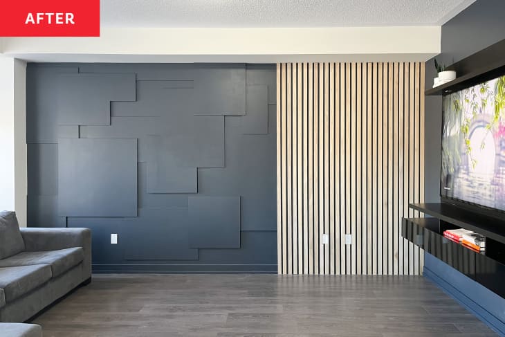 $450 Geometric Accent Wall Project - Before and After Photos ...