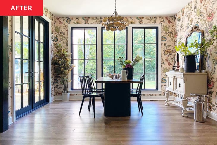 Before & After: Floral Wallpaper Brightens a Dull Breakfast Nook | The Kitchn