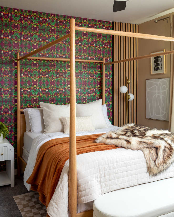 This $2,500 Bedroom Makeover Has Bold Wallpaper | Apartment Therapy