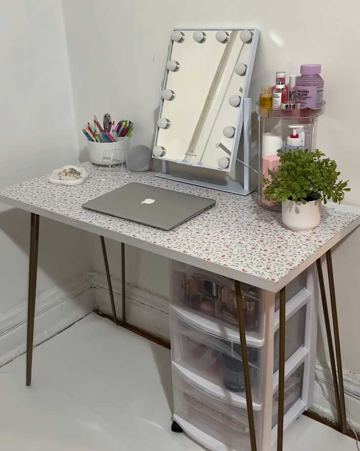 How I Made a Desk and Vanity Combo | Apartment Therapy