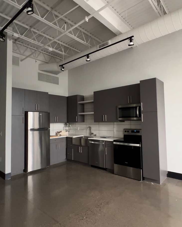 This Loft Kitchen Makeover Has a $200 DIY Cement Table | Apartment Therapy