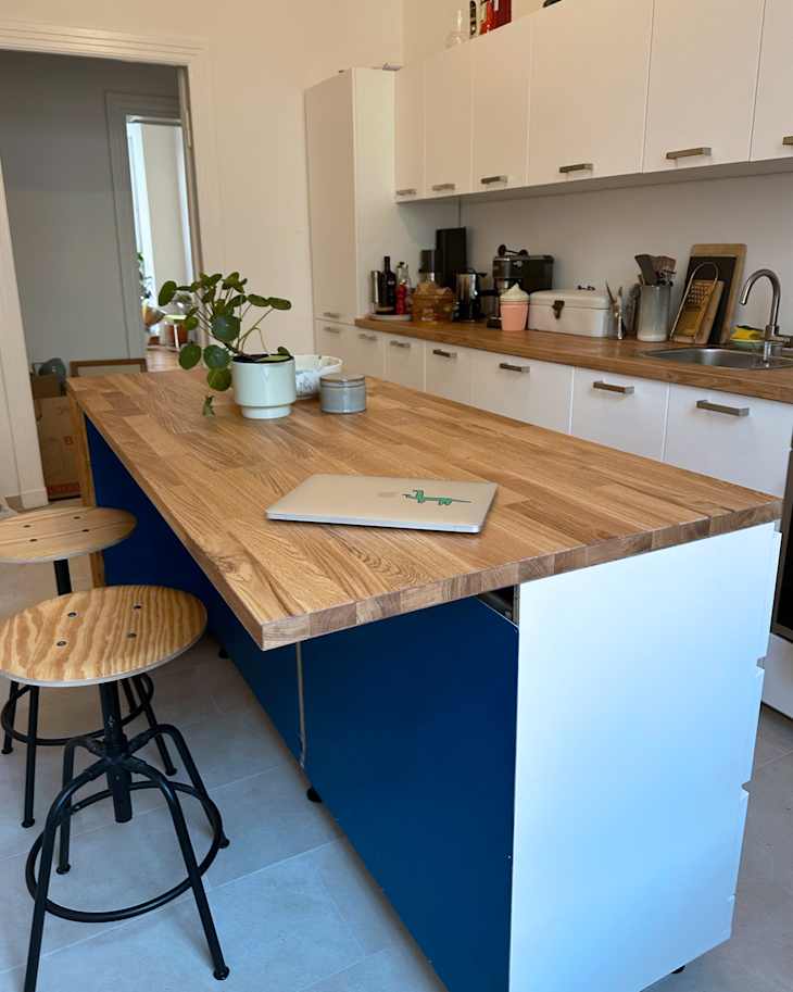 This Makeshift IKEA MALM Kitchen Island Is Ingenious | Apartment Therapy