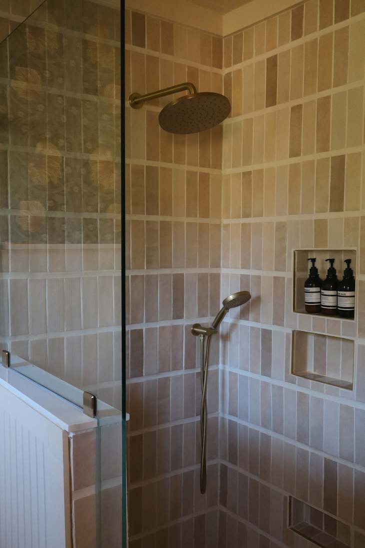 How My Bathroom’s Chunky Grout Has Held Up in 1 Year | Apartment Therapy