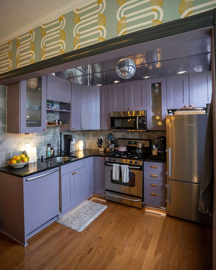 Before & After: Dramatic Purple Cabinets Transform a 2000s Kitchen ...