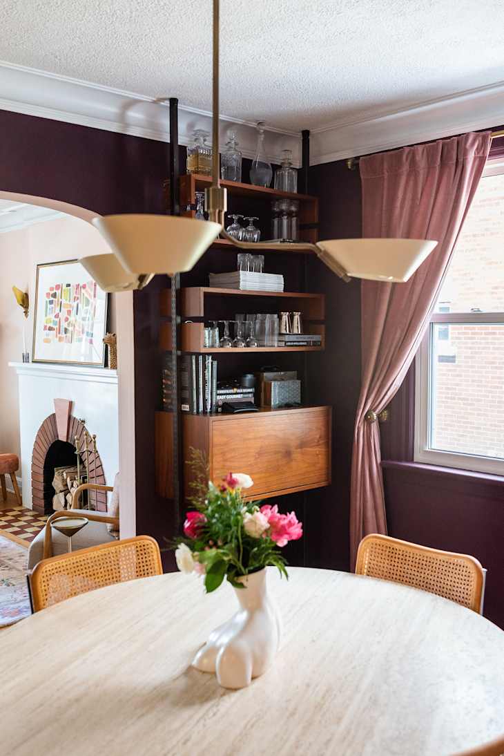 This “Moody” Dining Room Makeover Has a Cool Wallpaper Hack | The Kitchn