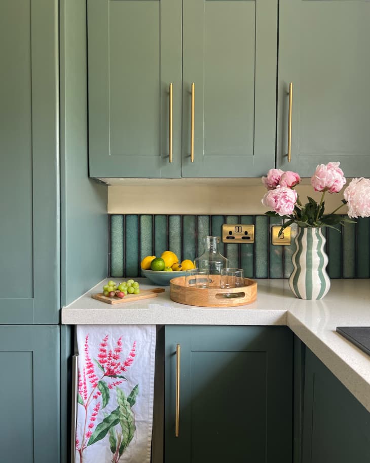 Before & After: “Clinical” White Cabinets Get a Teal Makeover | The Kitchn