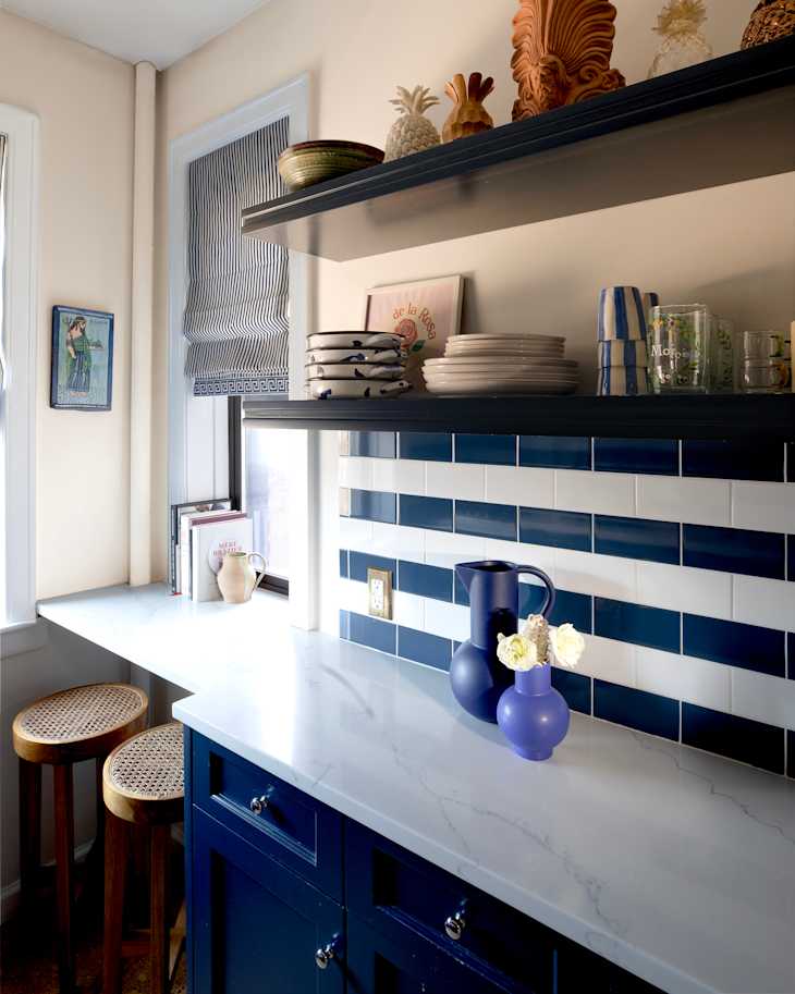 A 1940s Kitchen Gets a Blue and White Makeover | Apartment Therapy