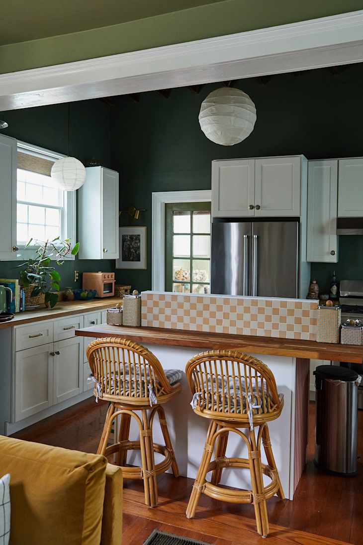 Explore This Kitchen Countertop Clutter-Hiding DIY Tiled Wall | The Kitchn