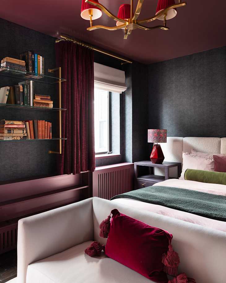 This Bedroom Got a Black & Burgundy “Boudoir” Makeover | Apartment Therapy