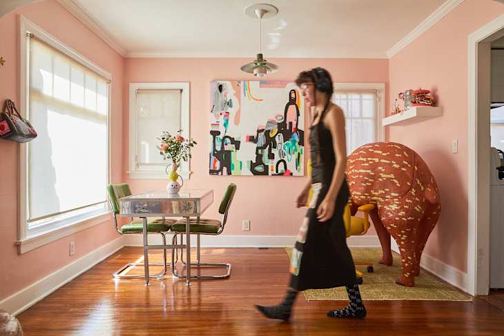 See Inside a Pasadena Bungalow Filled With Surreal Art | Apartment Therapy