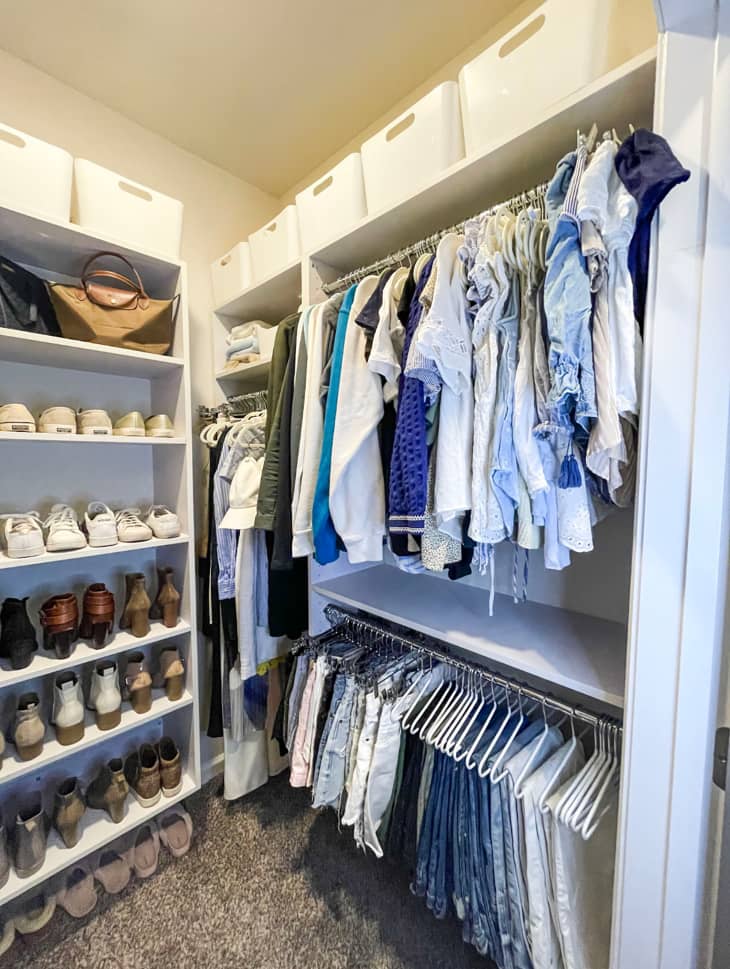 color coded closet organization