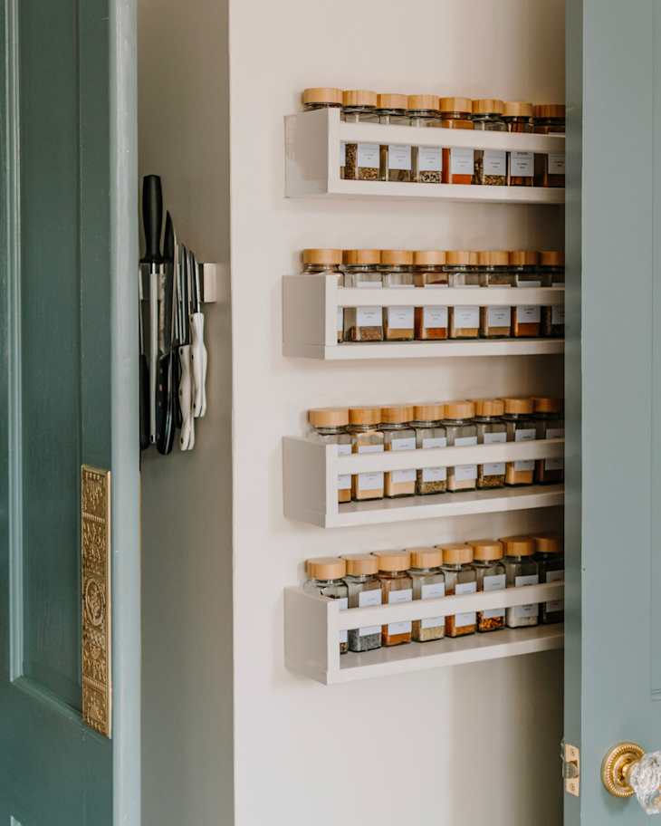 $50 DIY Spice Rack Using Children’s Wall Bookshelves | Apartment Therapy