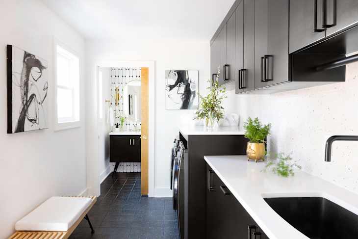 A Tiny & Sad Bath Transforms Into a Chic Laundry/Powder Room ...