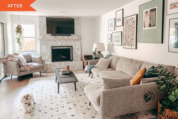 A Living Room Gets Fireplace and Flooring Redos - Before and After ...