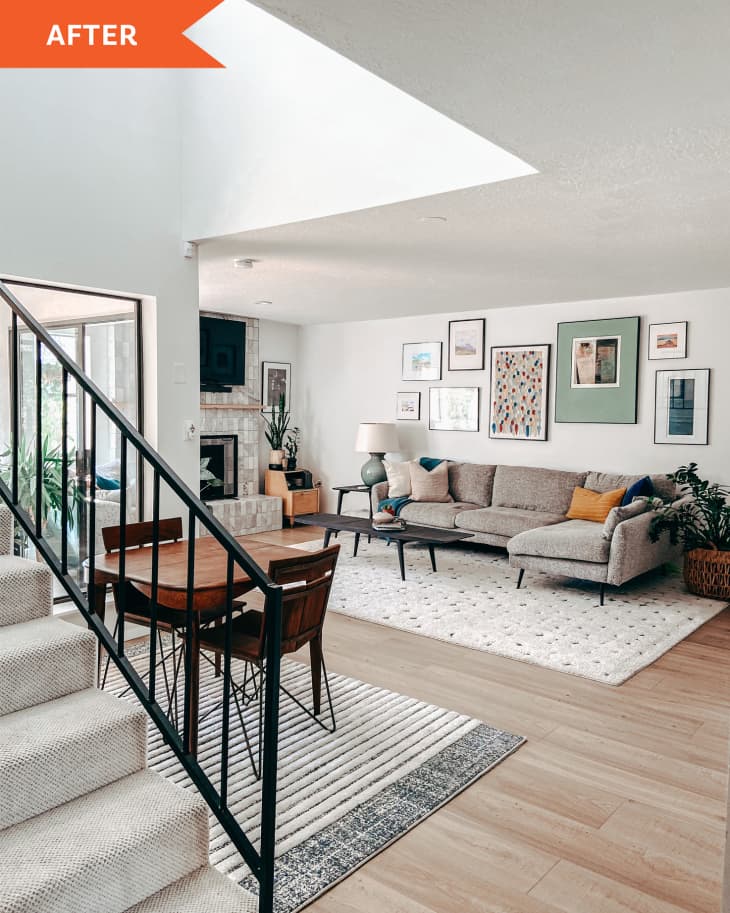 A Living Room Gets Fireplace and Flooring Redos - Before and After ...