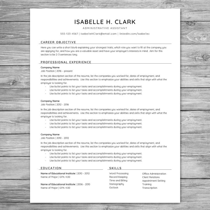Best Etsy Resume Templates For Sale 10 And Under Apartment Therapy