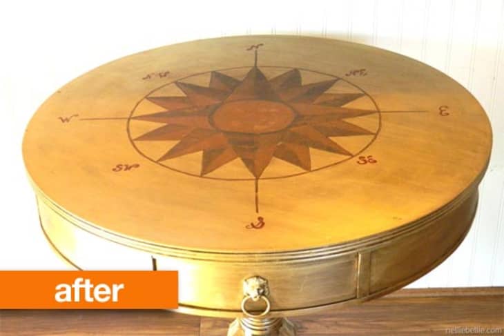 Before & After: DIY Compass Rose Table | Apartment Therapy