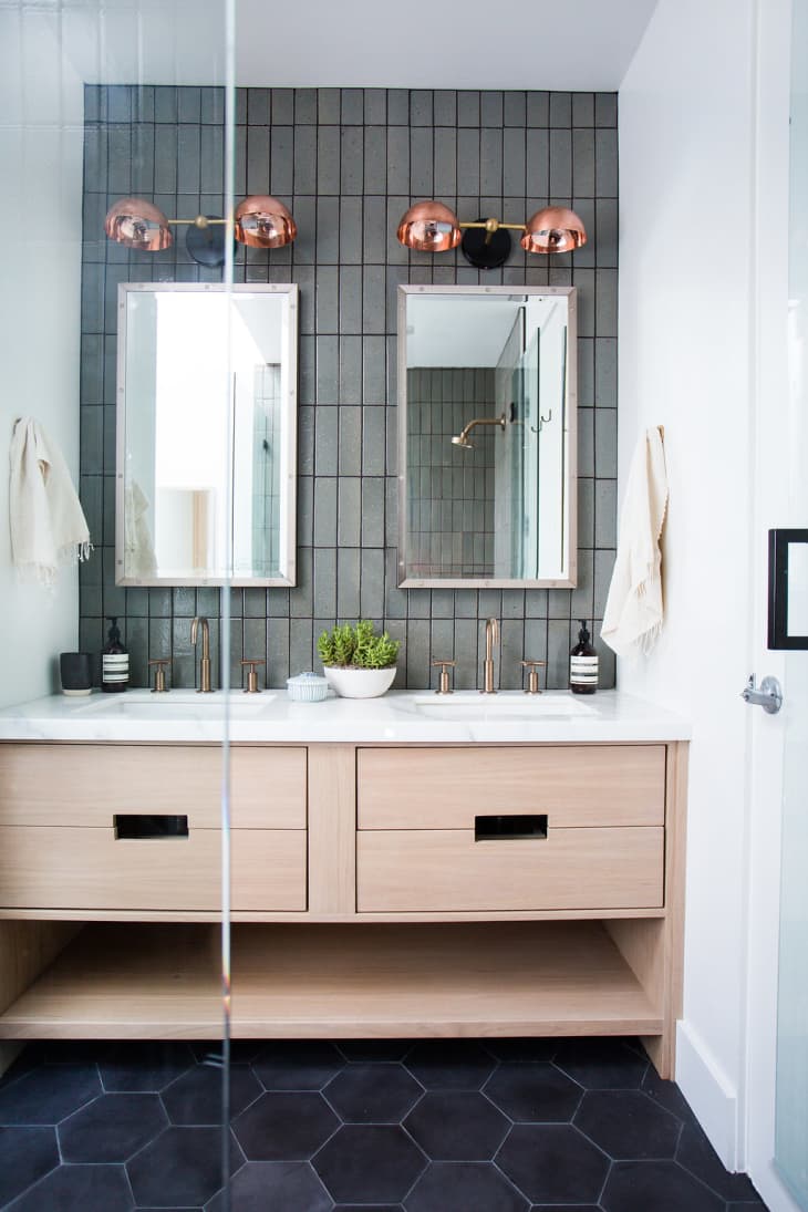 Vertical Stacked Subway Tile Installation Trend | Apartment Therapy