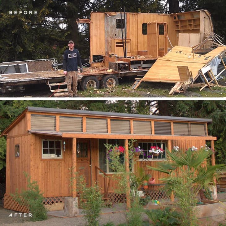 The “Tiny Trailer to Cozy Cabin Conversion” Makeover | Apartment Therapy