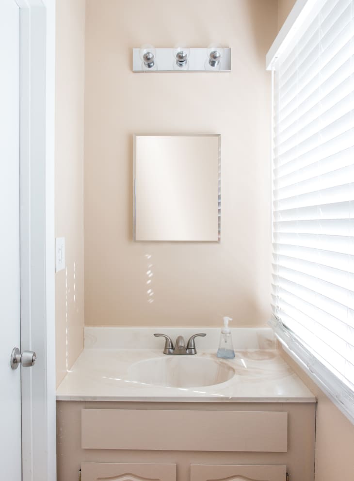 Renter Solutions For Bad Chrome Bathroom Light Fixtures | Apartment Therapy