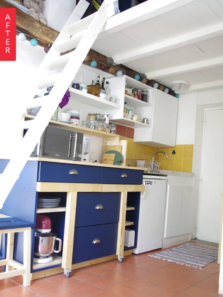 Before & After: A Tiny Paris Kitchen Gets Double-Duty Solution ...
