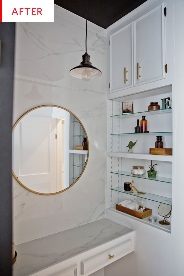 Budget Black White Bathroom Remodel Photos | Apartment Therapy