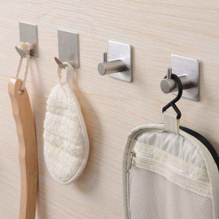 Downstairs Stairway Hook Organizing Idea | Apartment Therapy