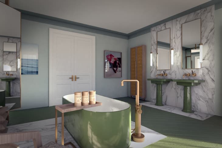 Avocado Green Bathroom Fixtures - Modern Renovation | Apartment Therapy