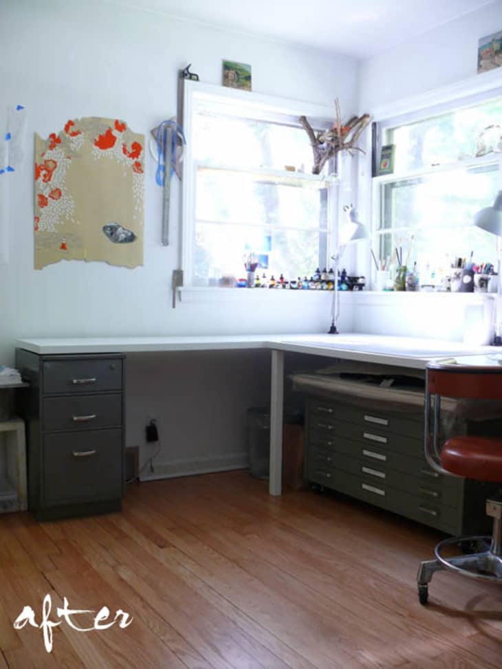 Before & After: A Cluttered to Clean Art Studio Overhaul | Apartment ...