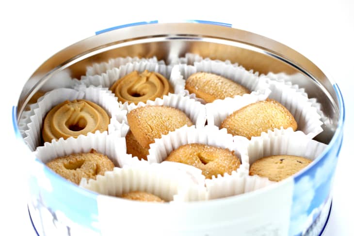 Blue Cookie Tins Are the Best Recycled Organizers Ever | Apartment Therapy