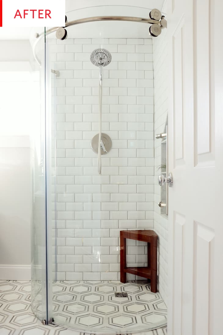 Hexagon Bathroom Floor Tile Remodel Photos | Apartment Therapy