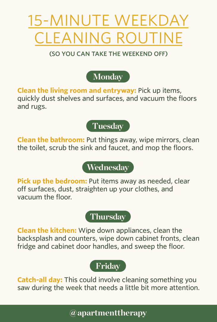 A Weekday Cleaning Routine, So You Don't Have to Clean on the Weekends ...