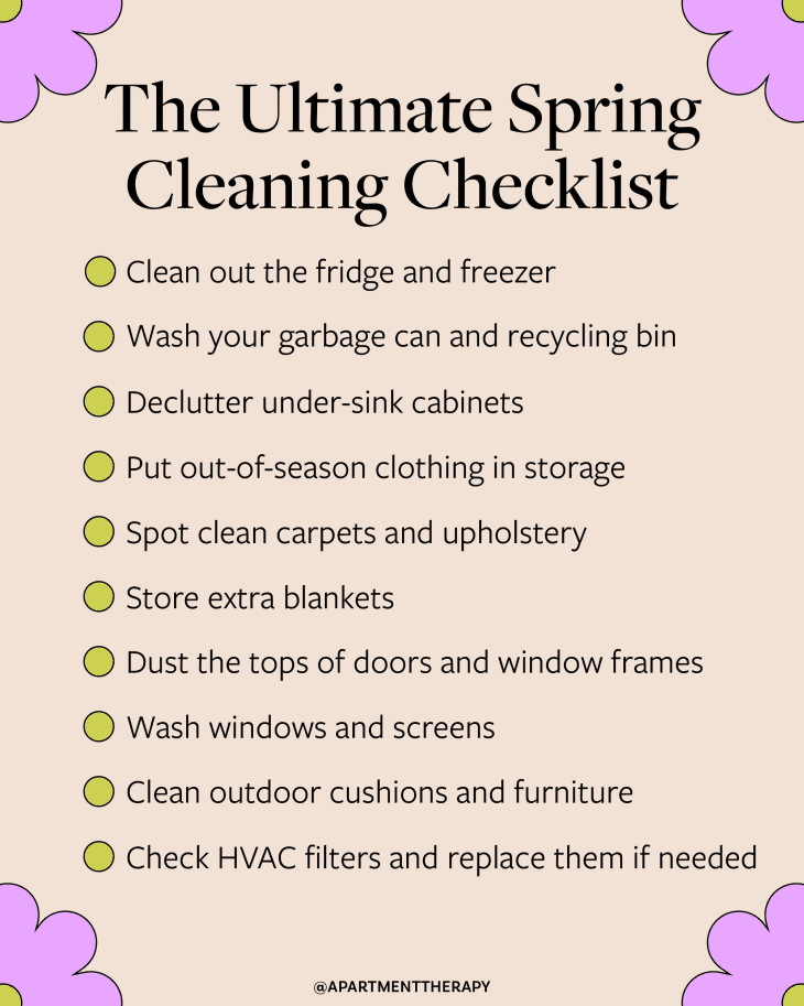 The Ultimate Spring Cleaning Checklist | Apartment Therapy