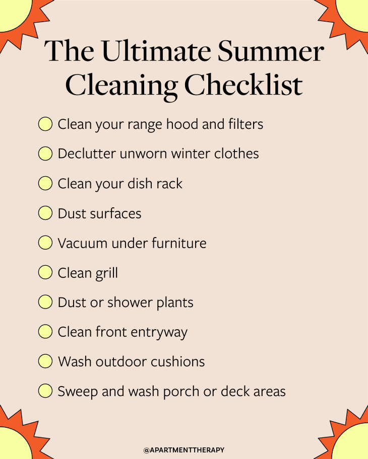 The Ultimate Summer Cleaning Checklist | Apartment Therapy