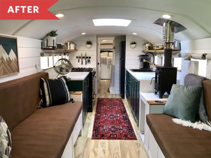 School Bus Transformation Into Cute Tiny Home | The Kitchn