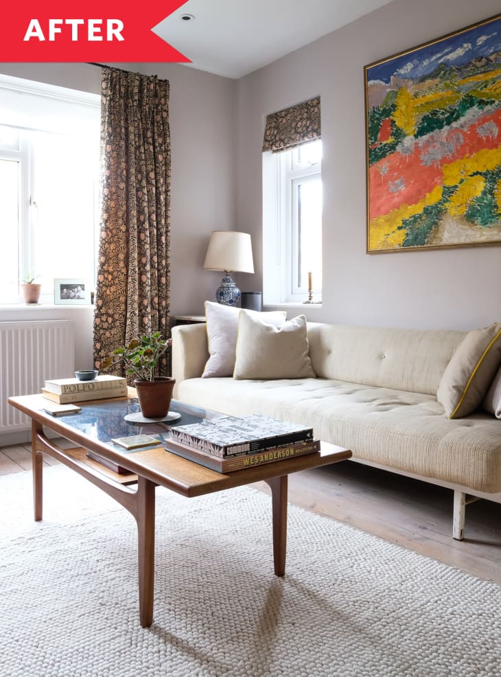 Before and After: An Old-Fashioned, Frumpy Living Room Goes Modern and ...