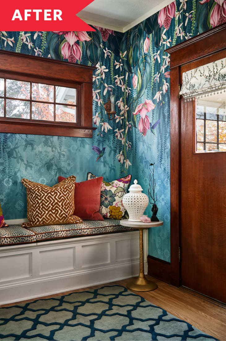 Maximalist Patterned Entry Redo - Old House Entryway Makeover ...