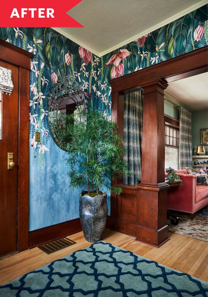 Maximalist Patterned Entry Redo - Old House Entryway Makeover ...