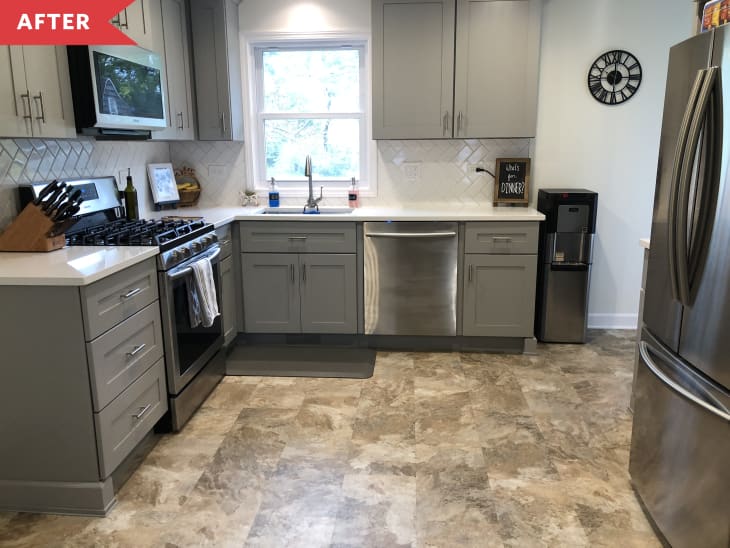 Before and After Gray Kitchen - DIY Kitchen Makeover Gray Cabinets ...